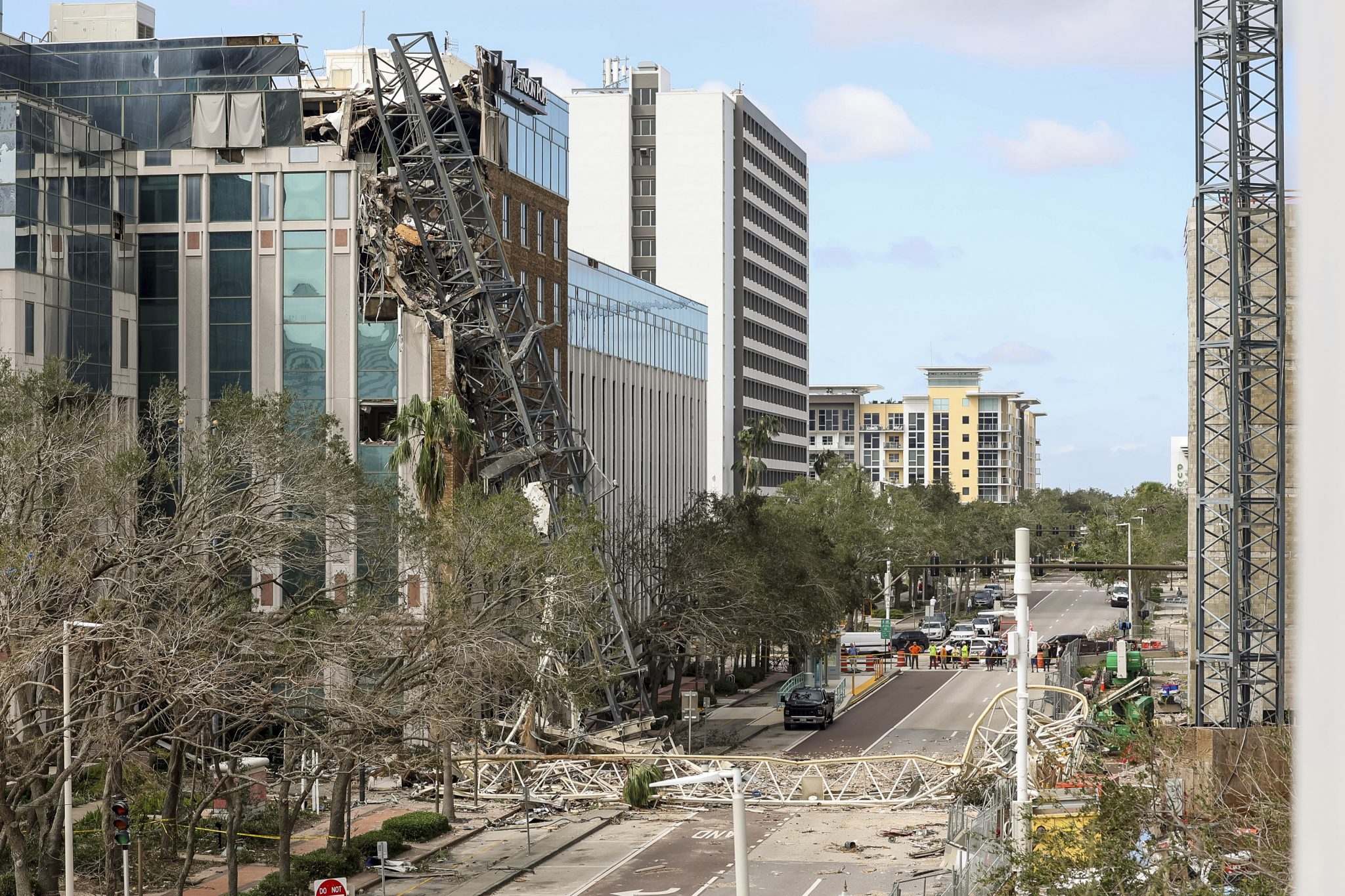 Hurricane Milton's winds topple crane building west Florida's tallest ...