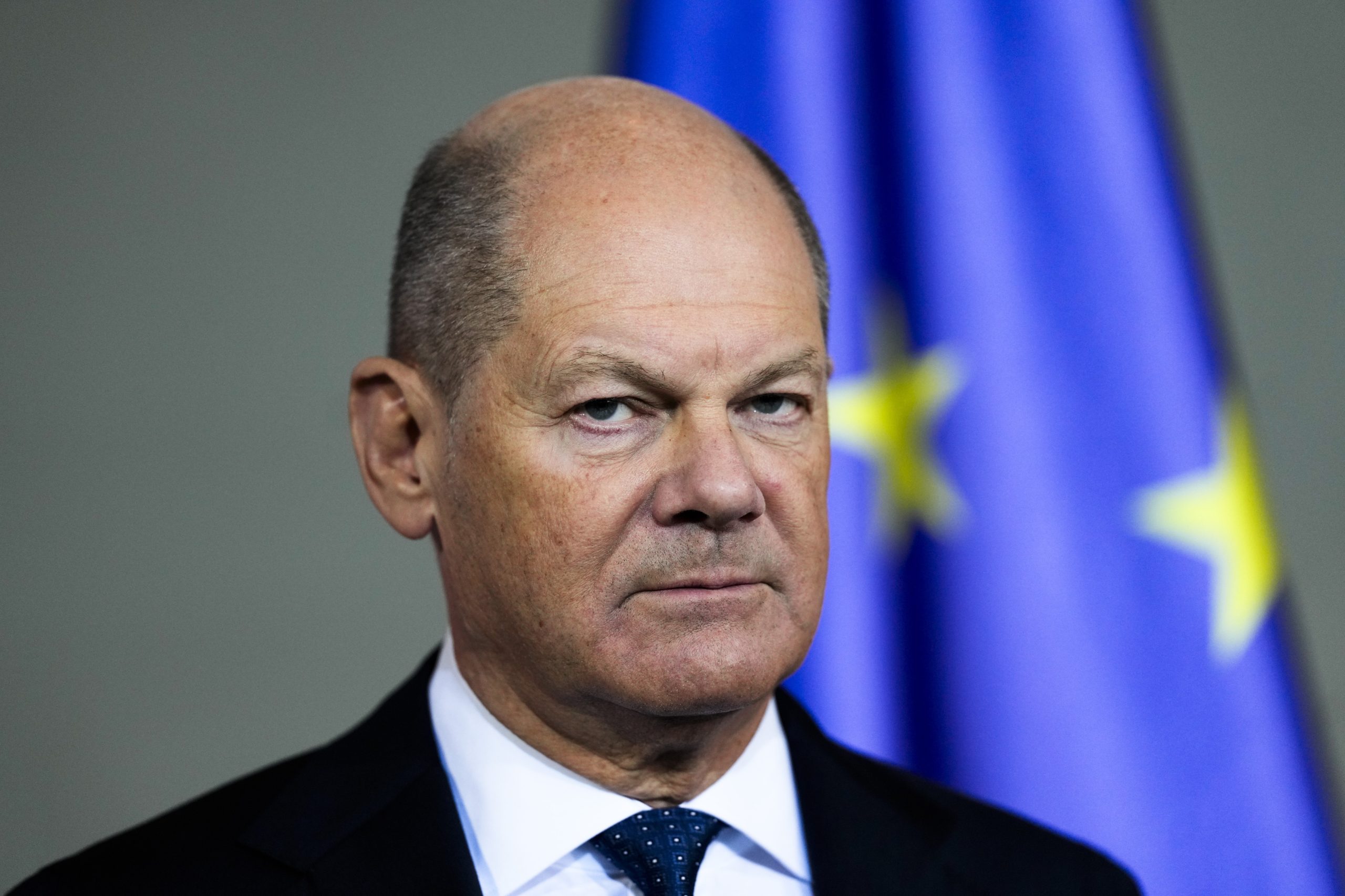 Germany's leader says all countries must respect existing borders, in a ...