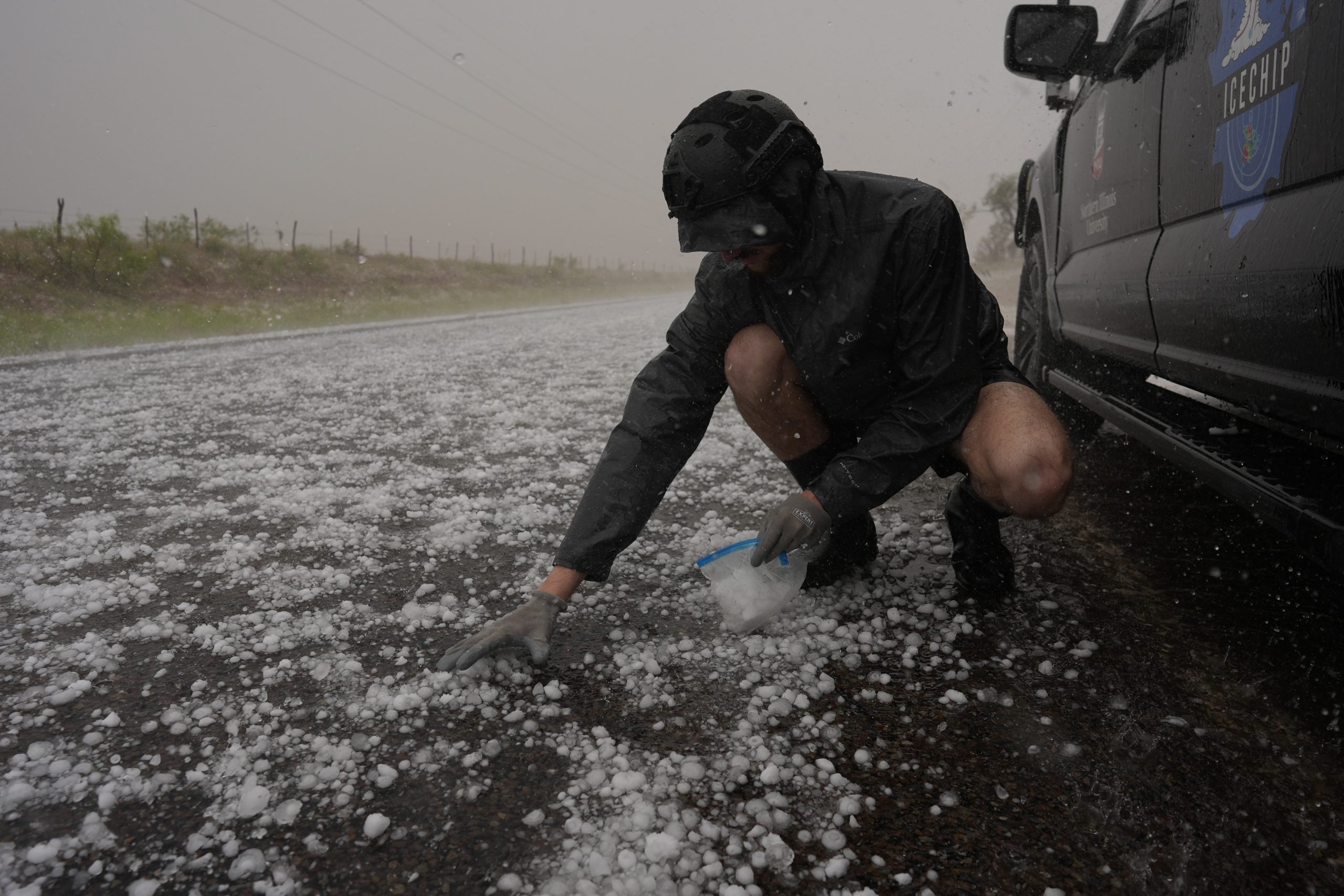 Ping, ping ping. Here's what it's like to drive into a big hailstorm in ...
