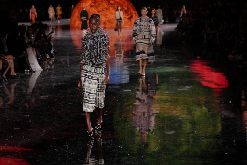 Showmanship returns at Chanel as designer Blazy debuts under a sky of ...
